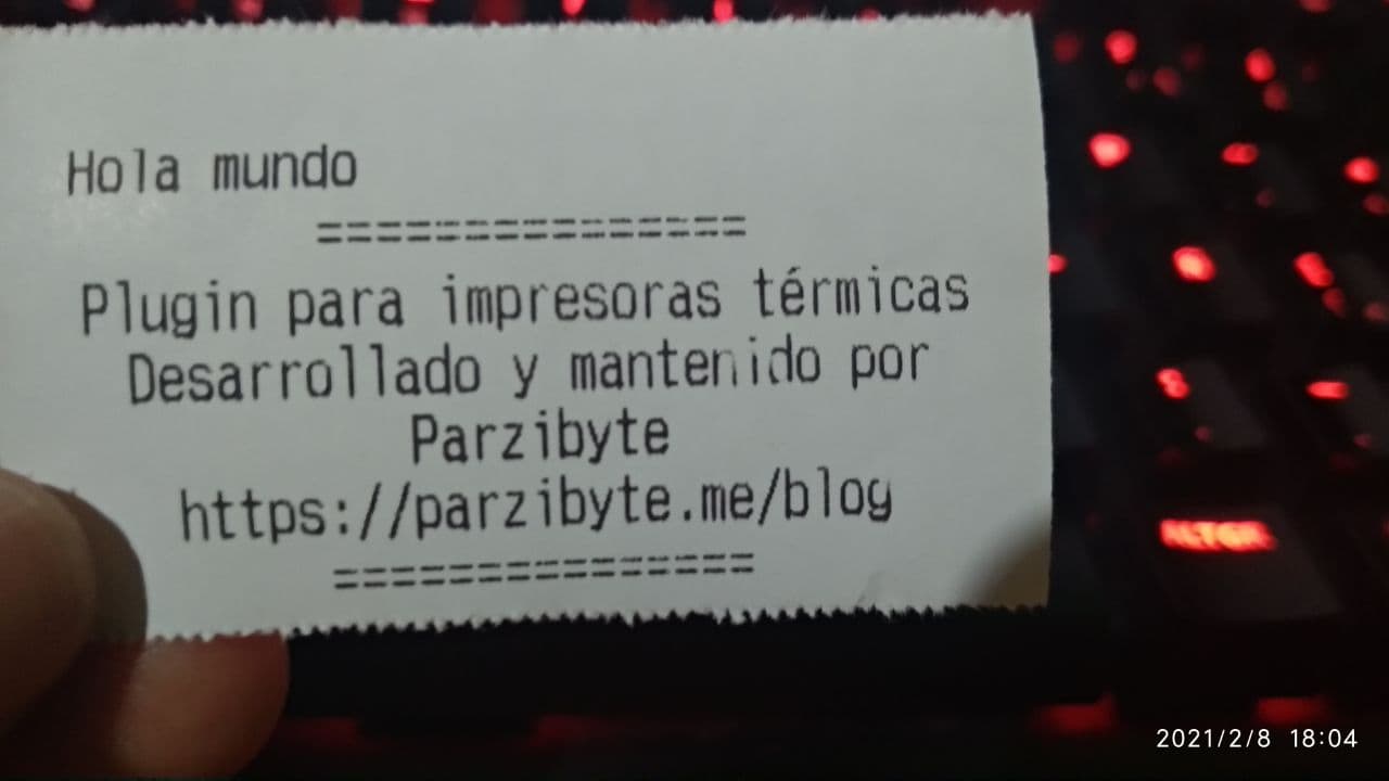 Conector para impresoras térmicas desde JavaScript - By Parzibyte